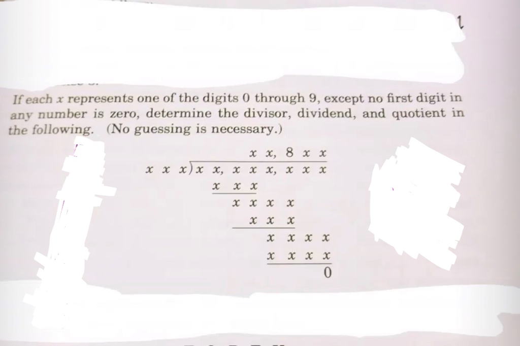 Solved If each x represents one of the digits 0 through 9, | Chegg.com