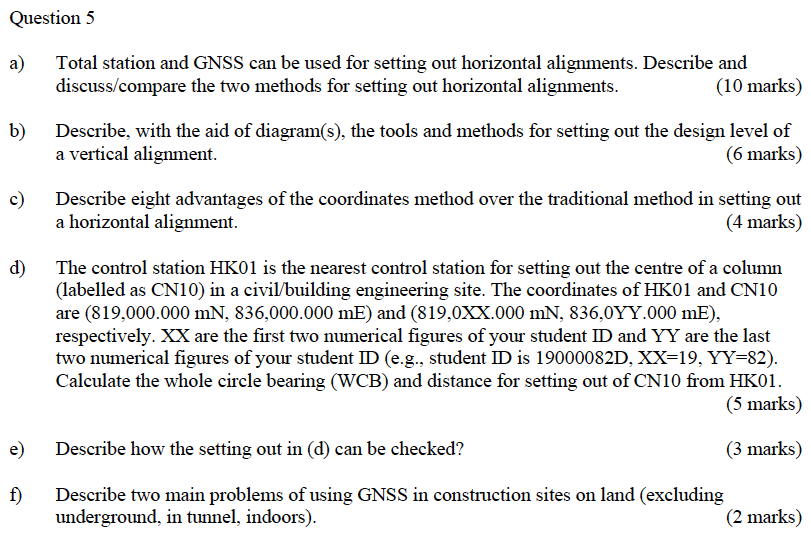 Solved [Engineering Surveying] Please finish the Engineering | Chegg.com