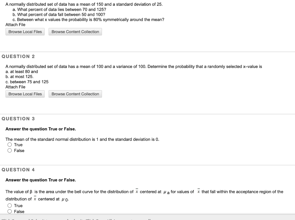 Solved A normally distributed set of data has a mean of 150 | Chegg.com