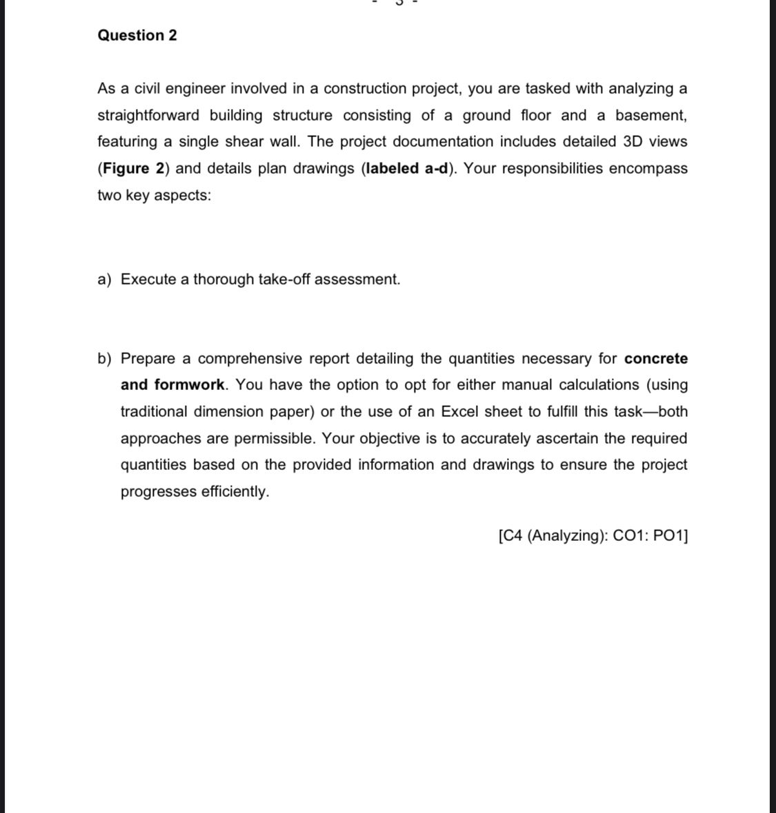 Solved part B ﻿only .Question 2As a civil engineer involved | Chegg.com
