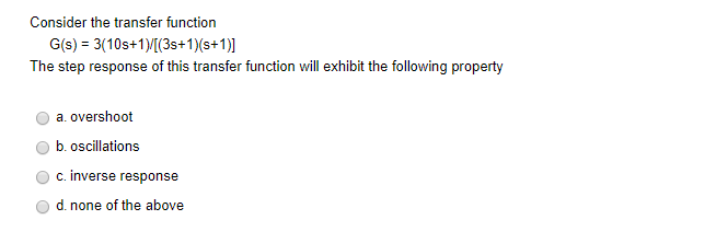 Solved Consider the transfer function G(s) = | Chegg.com