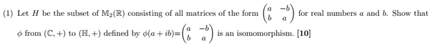 Solved (1) ﻿Let H ﻿be the subset of M2(R) ﻿consisting of all | Chegg.com