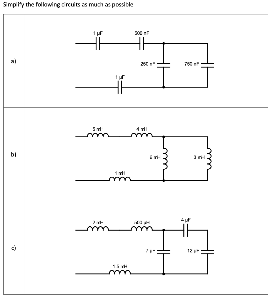 Solved Simplify the following circuits as much as possible | Chegg.com