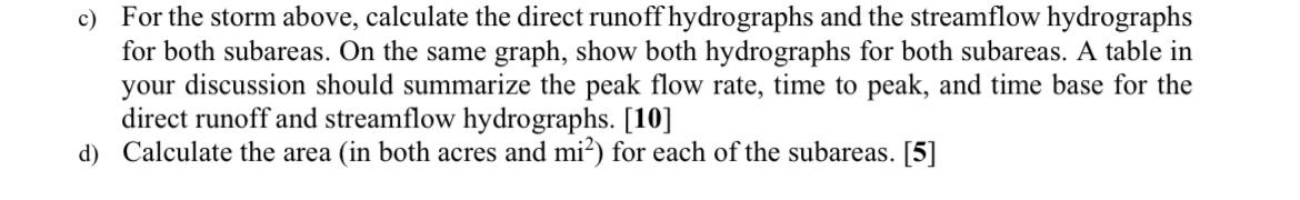 Solved 1. A watershed is divided into two subareas A and B. | Chegg.com