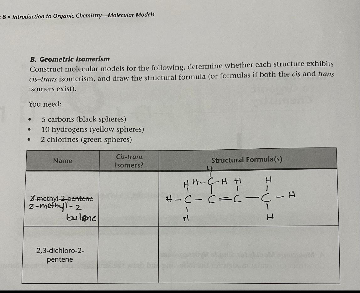 Solved Construct molecular models for the following, | Chegg.com