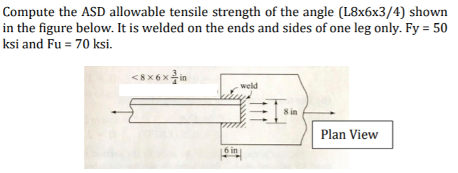 Solved Compute the ASD allowable tensile strength of the | Chegg.com