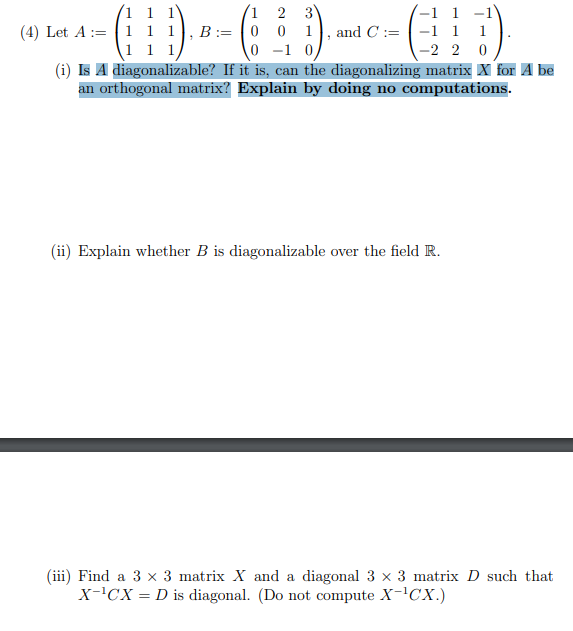 Solved ) Is A diagonalizable? If it is, can the | Chegg.com