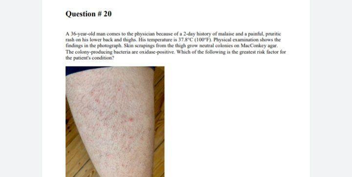 Solved Question # 20 A 36-year-old man comes to the | Chegg.com