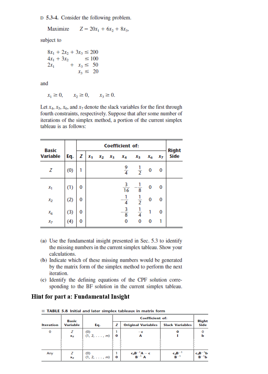 Solved D 5.3-4. Consider the following problem. Maximize | Chegg.com