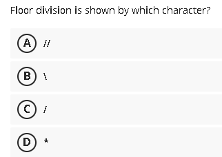 Solved Floor division is shown by which character? A 11 B1 C | Chegg.com