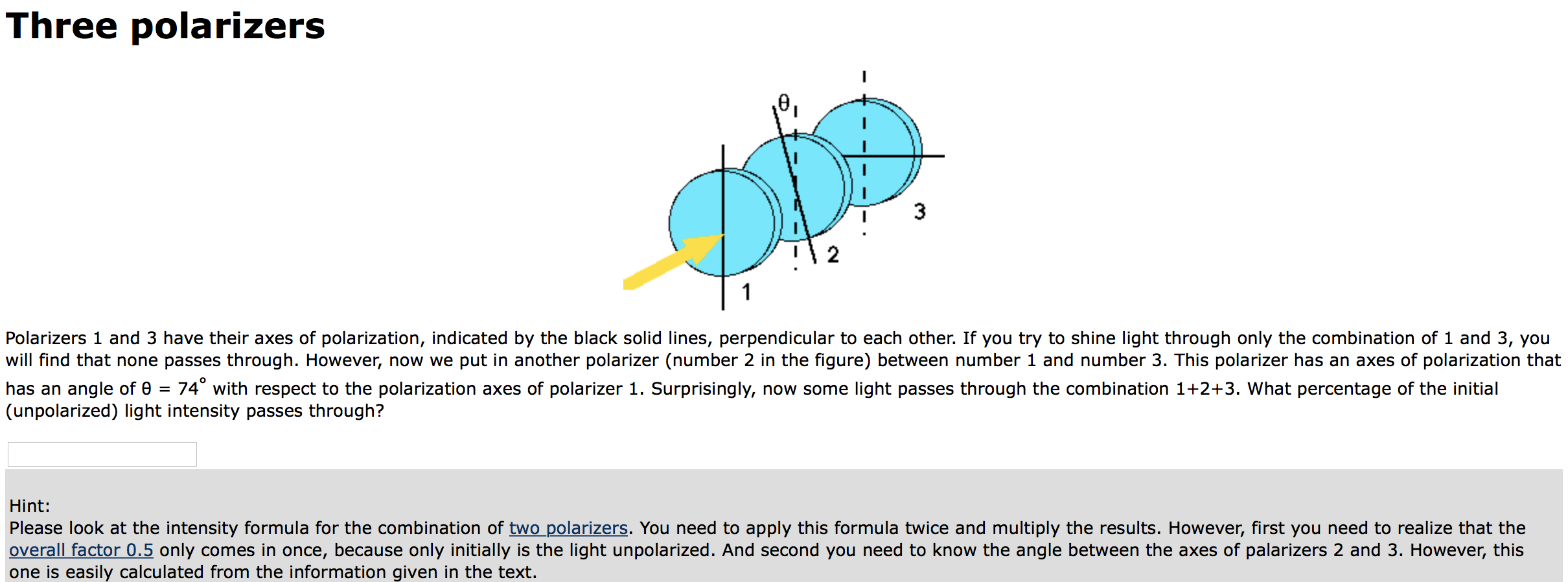 Three polarizers i 3 Polarizers 1 and 3 have their | Chegg.com