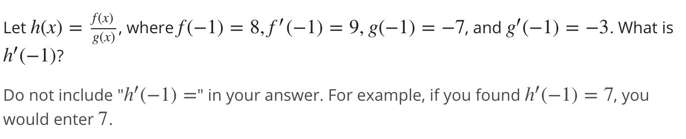 Solved Let h(x)=f(x)g(x), where | Chegg.com