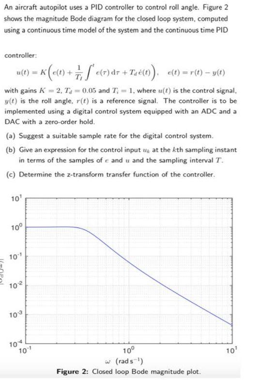 Solved An aircraft autopilot uses a PID controller to | Chegg.com