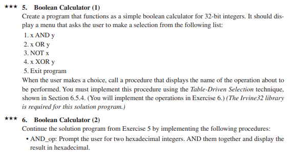 Solved *** 5. Boolean Calculator (1) Create a program that | Chegg.com