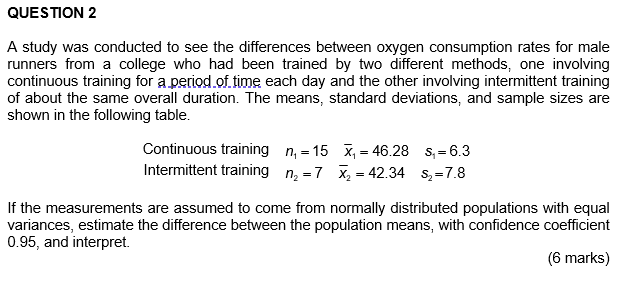Solved QUESTION 2 A study was conducted to see the | Chegg.com