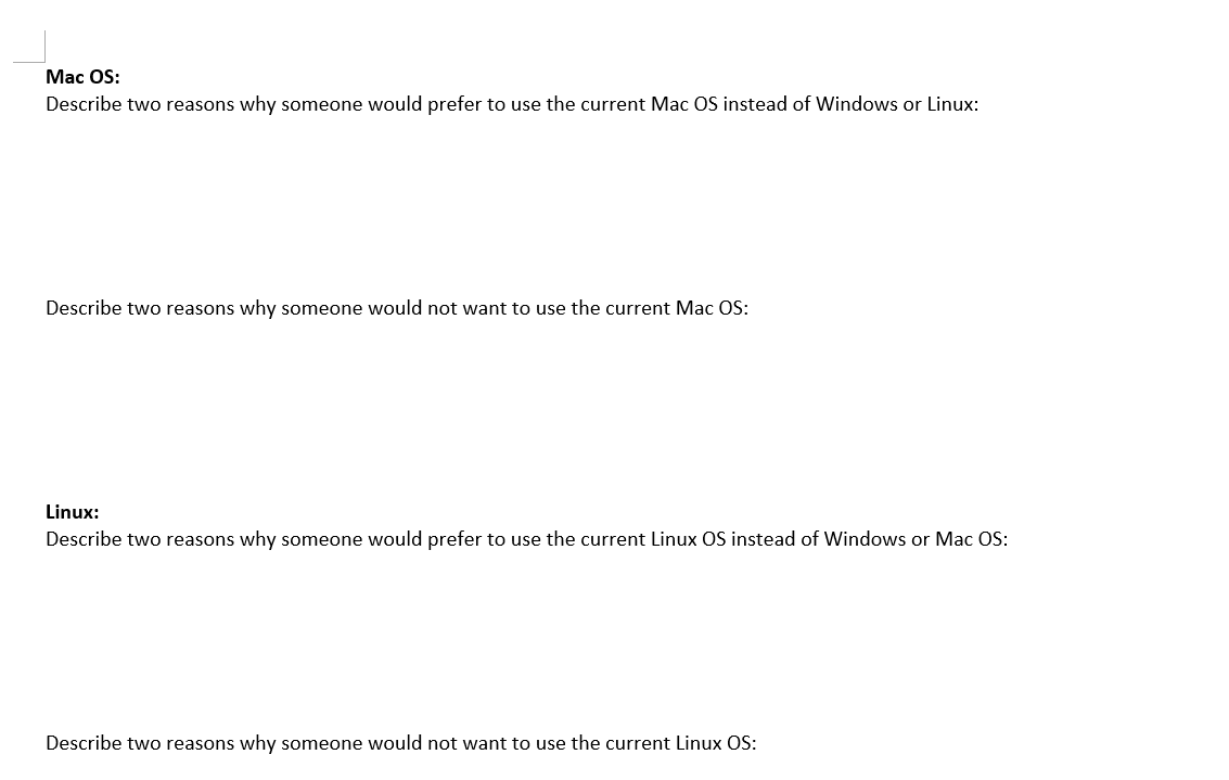 Solved Operating Systems Most computers use one of three | Chegg.com