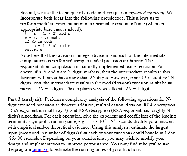 Solved ecure Overview. Write a program to implement the RSA | Chegg.com