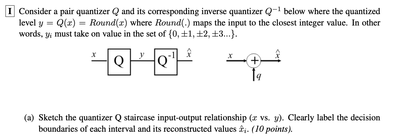 Solved Consider a pair quantizer Q and its corresponding | Chegg.com