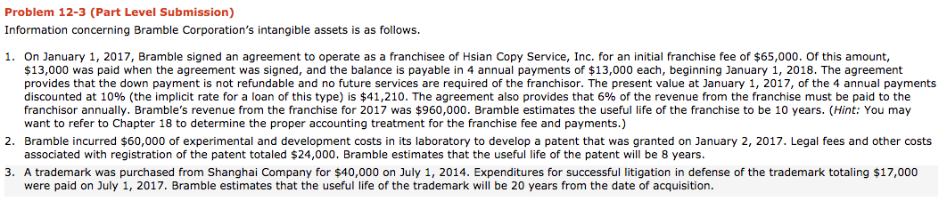 Solved Problem 12-3 (Part Level Submission) Information | Chegg.com