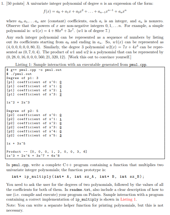 Solved F X A0 A1x A2x2 … An−1xn−1 Anxn Where A0 A1 …an Are
