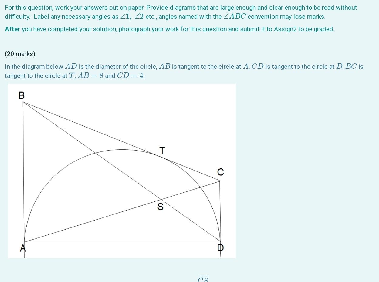 Solved (a) (5 marks) Prove that ABS∼ CDS and calculate the | Chegg.com