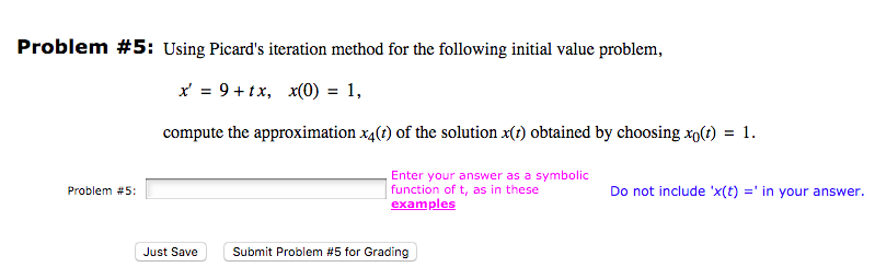 Solved Problem #5: Using Picard's iteration method for the | Chegg.com