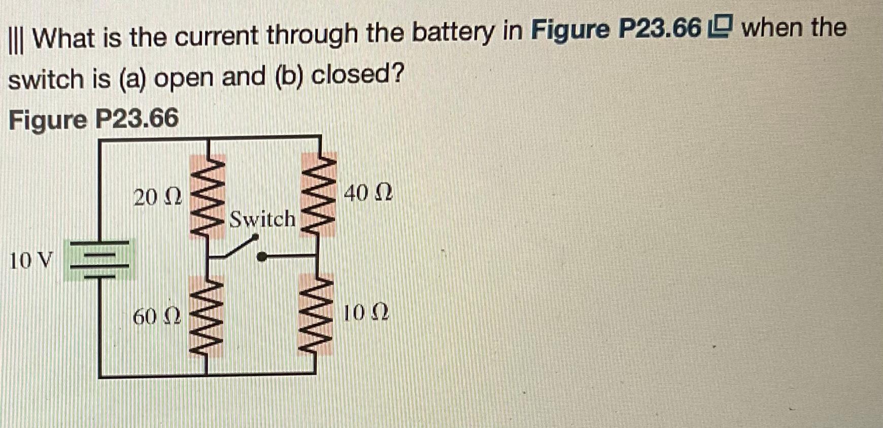 Solved ∥∣∣ What is the current through the battery in Figure | Chegg.com