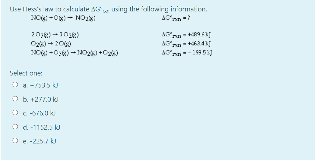 Solved Use Hess's law to calculate AGºrxn using the | Chegg.com