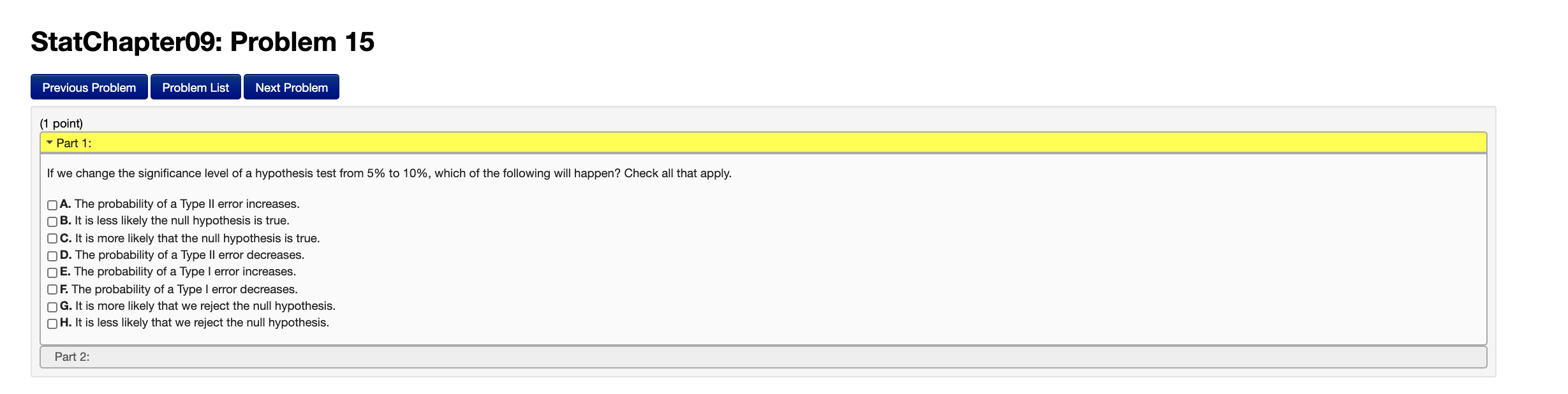 Solved StatChapter09: Problem 15 Previous Problem Problem | Chegg.com