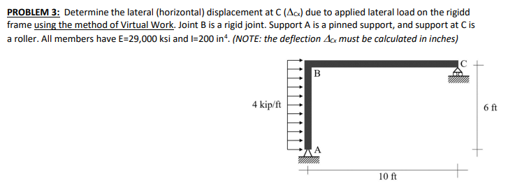 Solved PROBLEM 3: Determine the lateral (horizontal) | Chegg.com