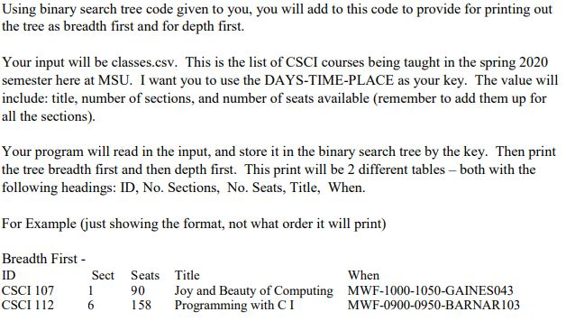 public class BinarySearchTree public class BinarySearchTree