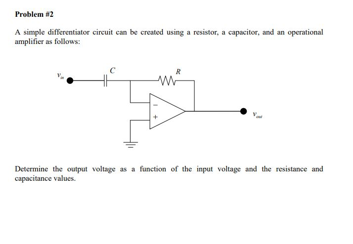 Solved Problem #2 A simple differentiator circuit can be | Chegg.com