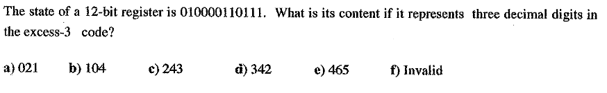 Solved The state of a 12-bit register is 010000110111. What | Chegg.com