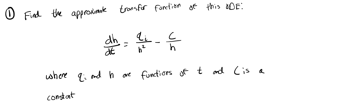 Solved (1) Find the approximate transfor function of this | Chegg.com