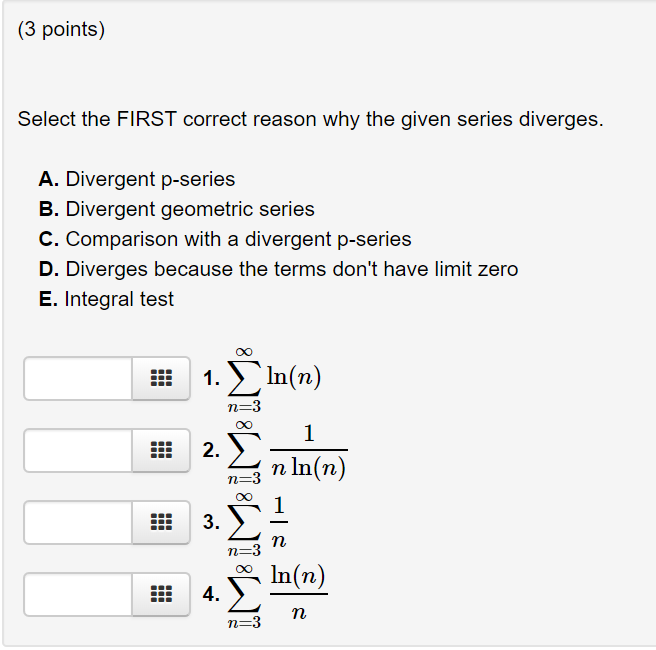 Solved (3 points) Select the FIRST correct reason why the | Chegg.com