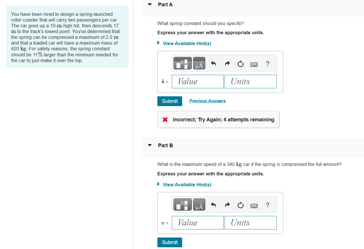 Solved You have been hired to design a spring-launched | Chegg.com