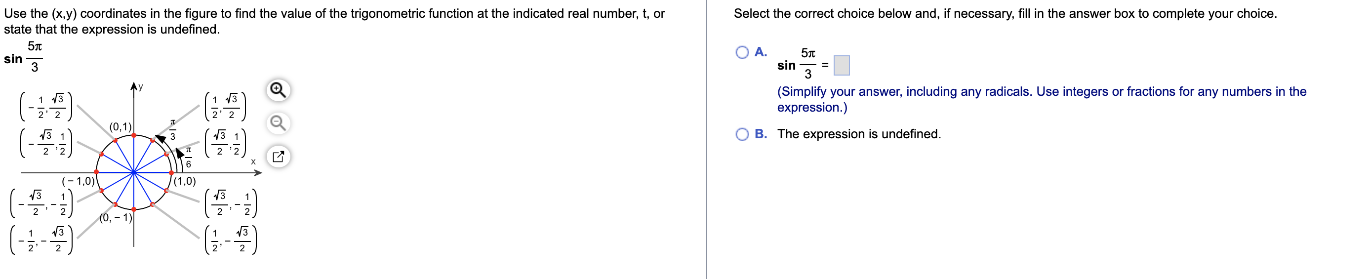 Solved A point P(x,y) is shown on the unit circle | Chegg.com