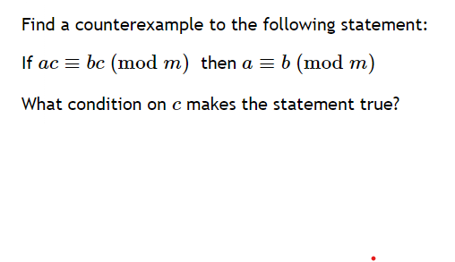 Solved Find a counterexample to ﻿the following | Chegg.com