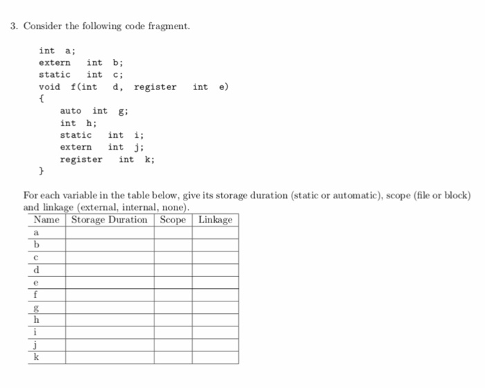 Solved 3 Consider The Following Code Fragment Int A