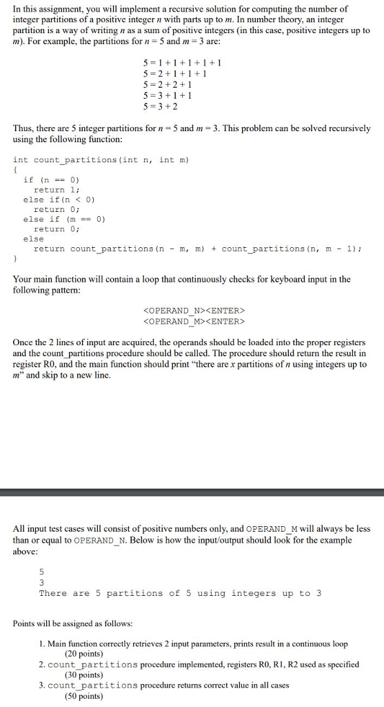 Solved In this assignment, you will implement a recursive | Chegg.com