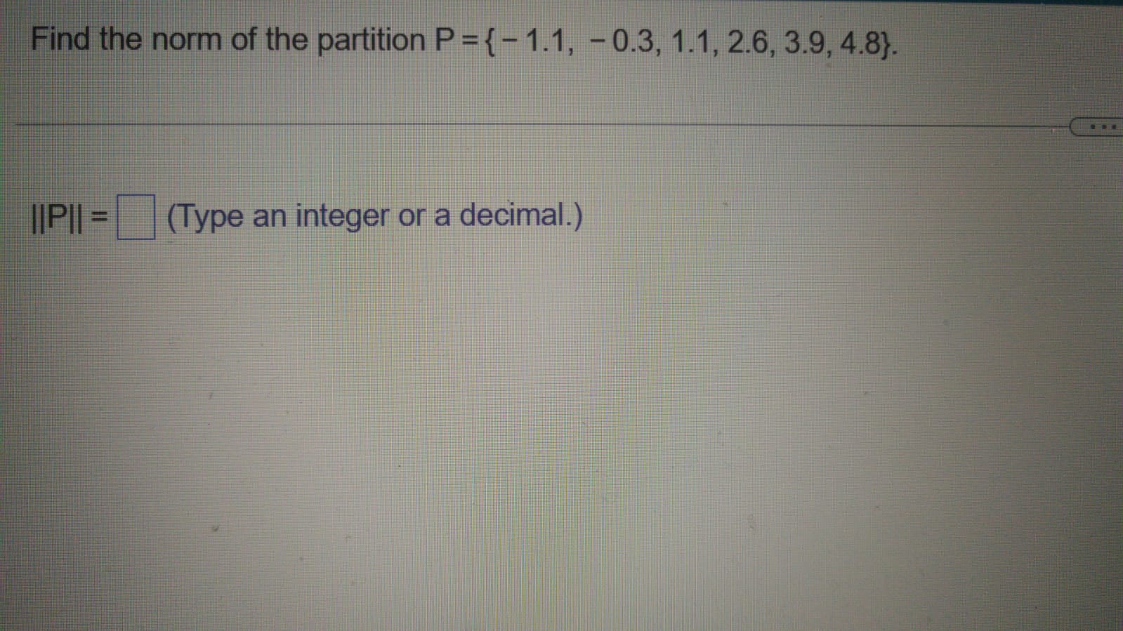 Solved Find the norm of the partition | Chegg.com
