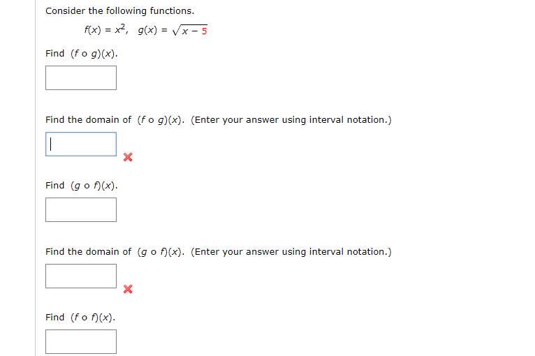 Solved Consider the following functions. f(x) = x2, g(x) = | Chegg.com