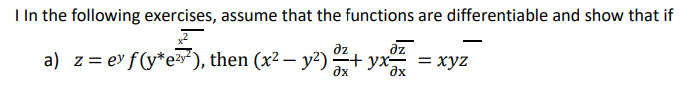 Solved I In the following exercises, assume that the | Chegg.com