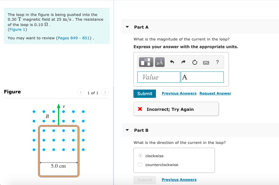 Solved The loop in the figure is being pushed into the 0.30 | Chegg.com