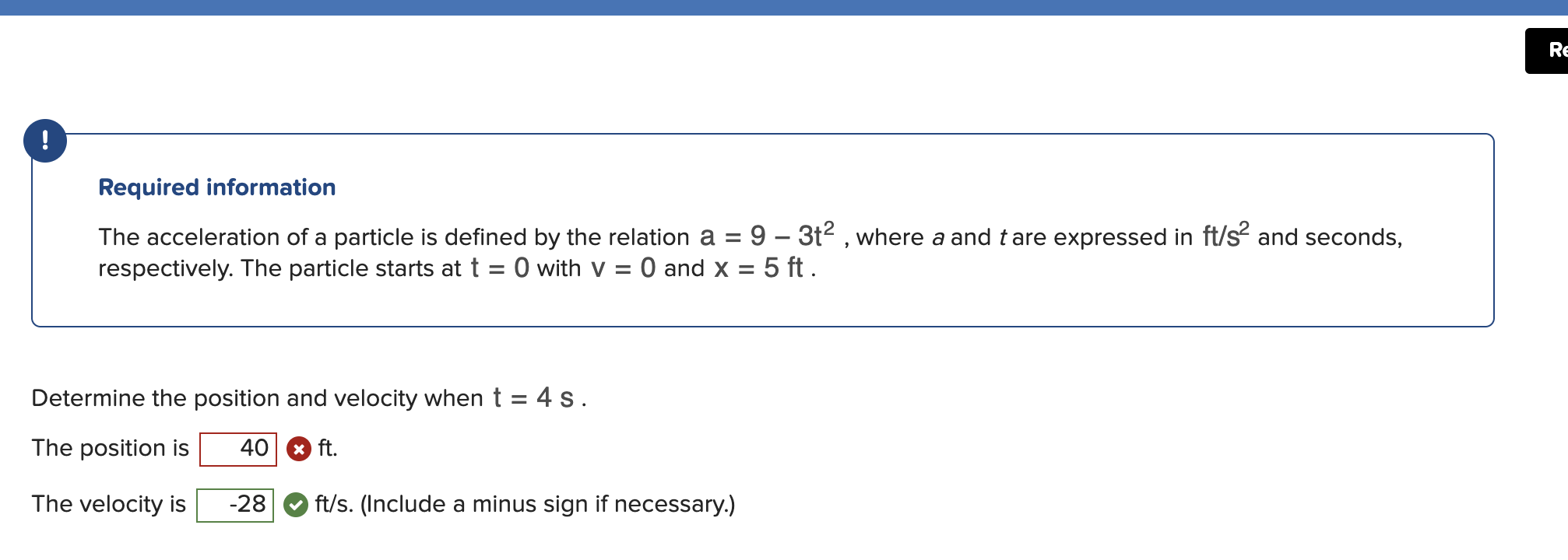 Solved Required informationThe acceleration of ﻿a particle | Chegg.com