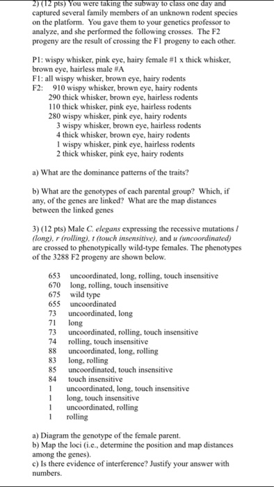 Solved I) (14 pts) You have discovered a new species of | Chegg.com