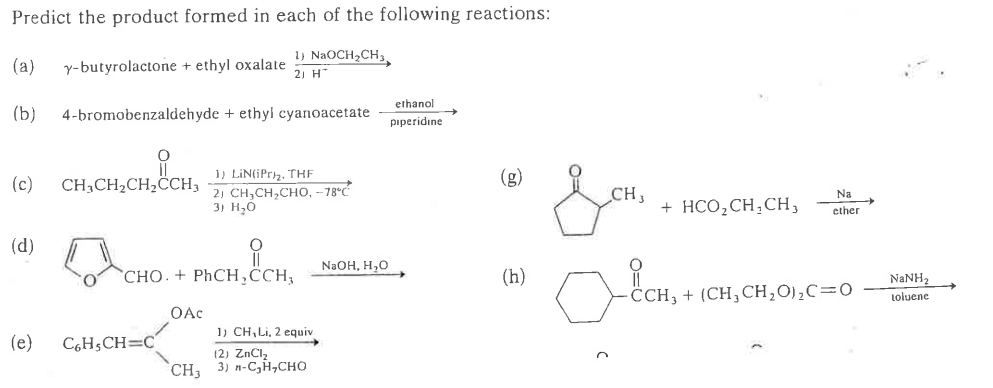 Solved (a) γ-butyrolactone + ethyl oxalate 21NaOCH2H3 (b) | Chegg.com