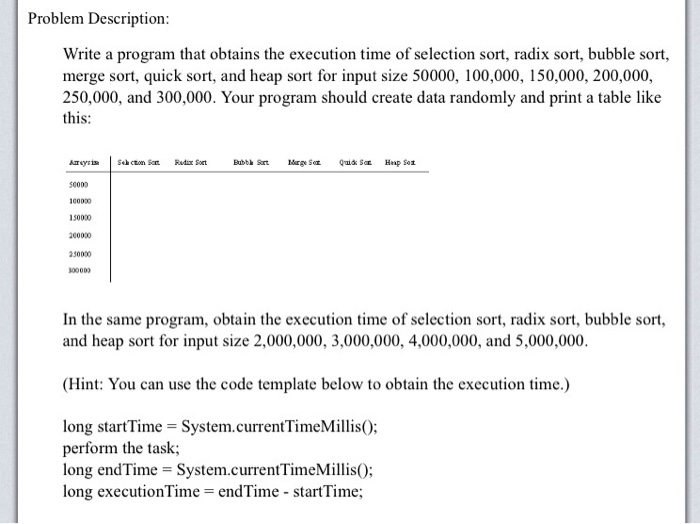 Solved Write A Program That Obtains The Execution Time Of