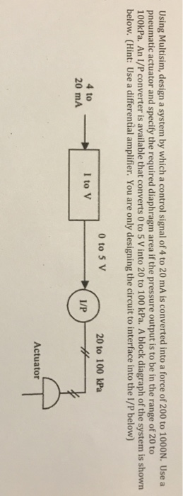 Solved Using Multisim, design a system by which a control | Chegg.com