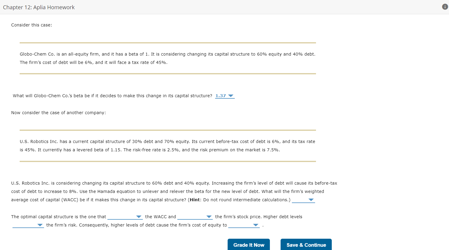 Solved Chapter 12: Aplia Homework 7. Determining the optimal | Chegg.com